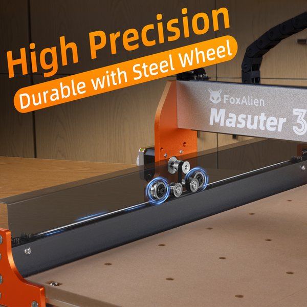 CNC Router Masuter 3 with 40W Laser and Black R42 Rotary Roller Kit – FoxAlien