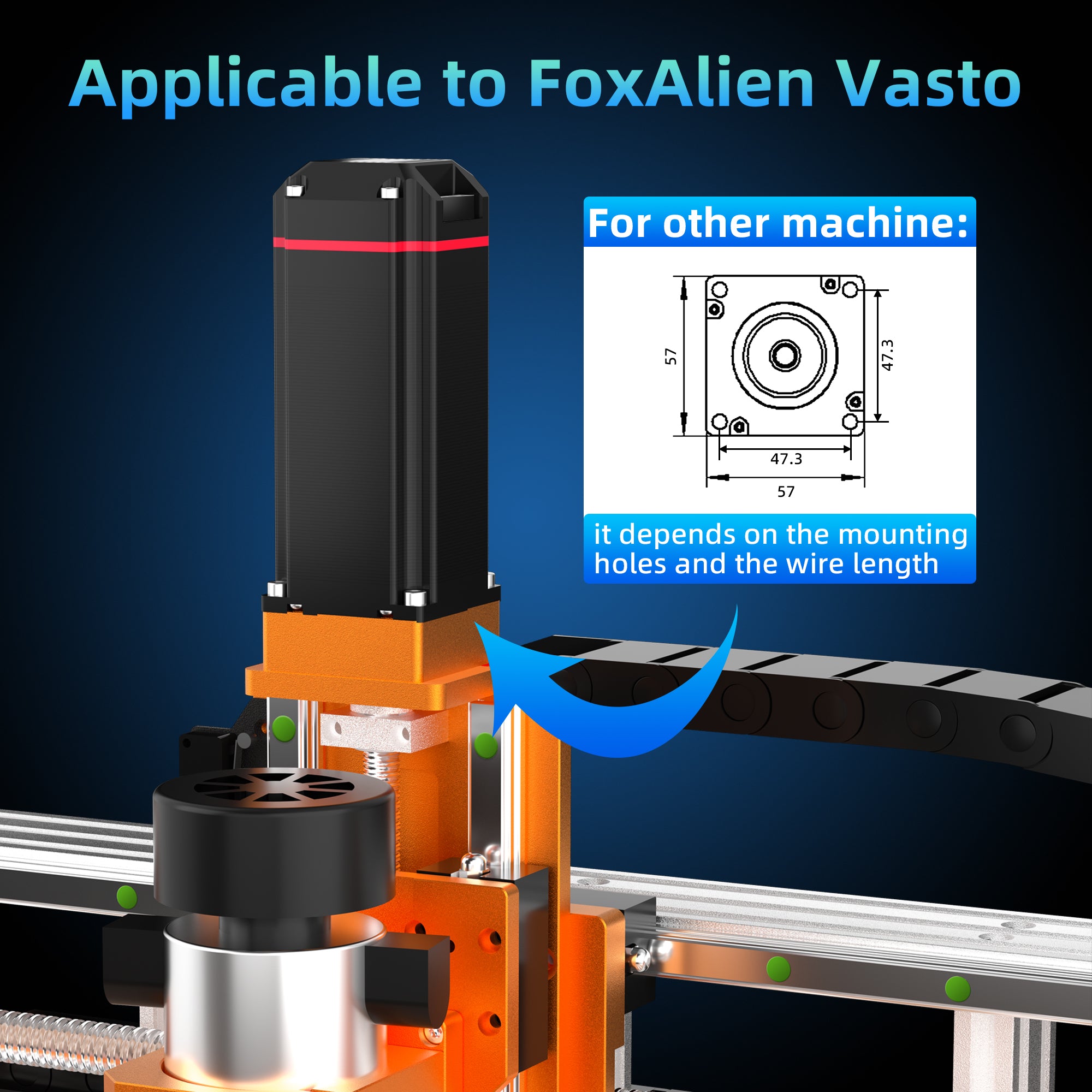 Nema23 57-112 Closed Loop Motors Upgrade Kit for CNC Vasto Series