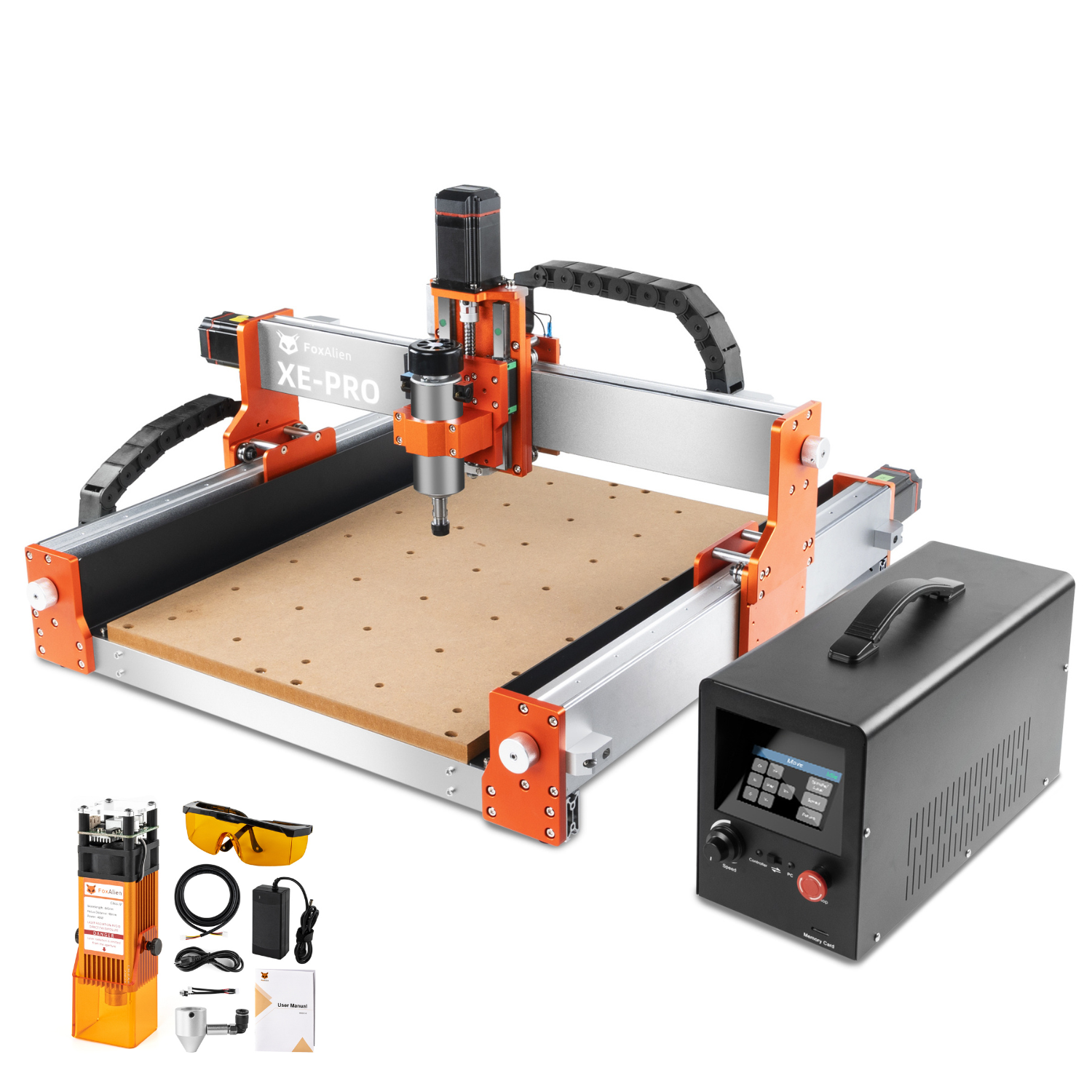 CNC Router Machine XE-PRO with 40W Laser Bundle Kit – FoxAlien