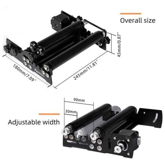 CNC Router Masuter Pro with 40W and Black R42 Rotary Roller Kit